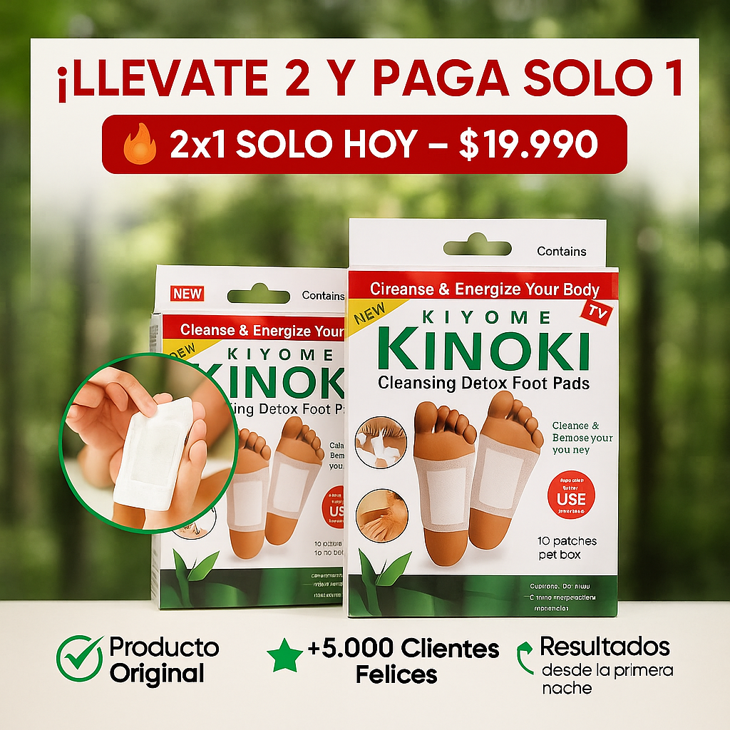 Pack 2x1 SOLO por HOY – 20 Parches Desintoxicantes Kinoki™ (2 Packs de ...